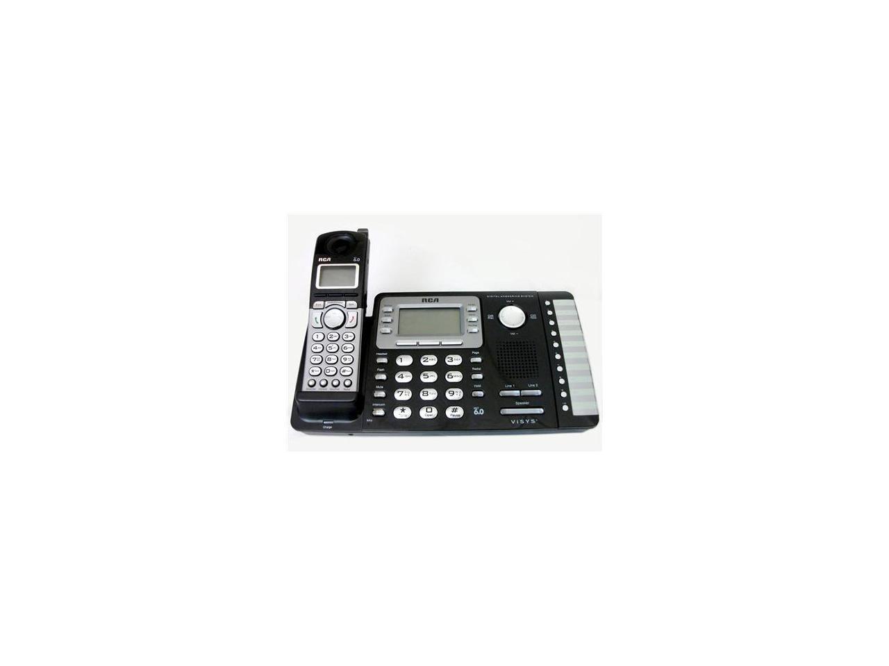 RCA 25252 Digital DECT 6.0 1X Handsets 2-Line Expandable Cordless Phone ...