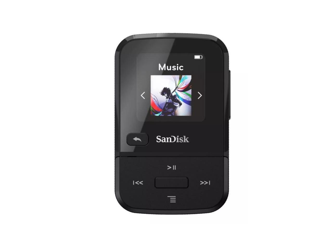 SanDisk 16GB Clip Sport Go MP3 Player, Black - LED Screen and FM Radio ...