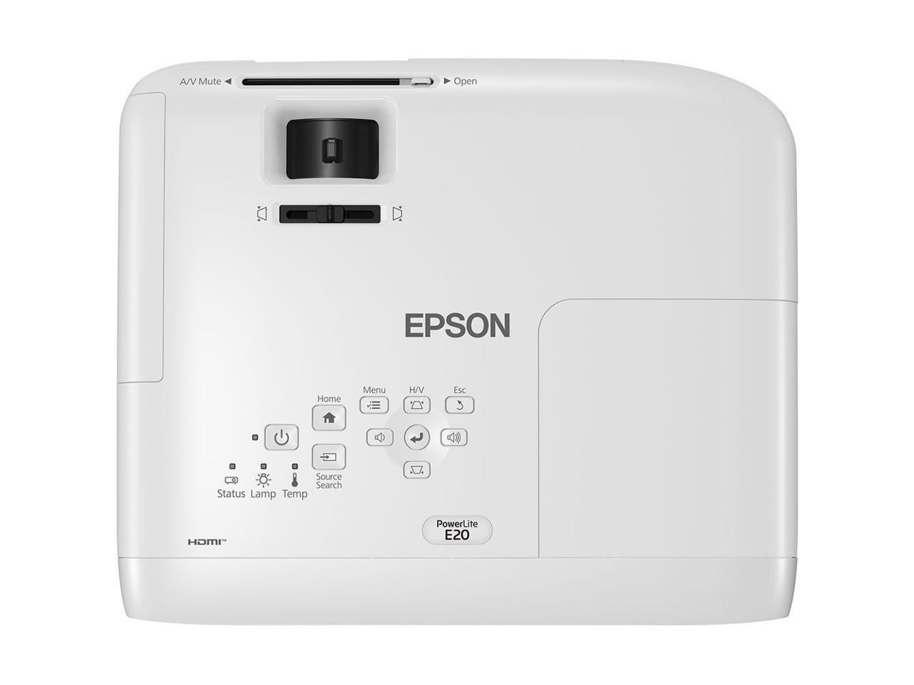 Epson PowerLite E20 XGA 3LCD Classroom Projector 3400 lumens ...