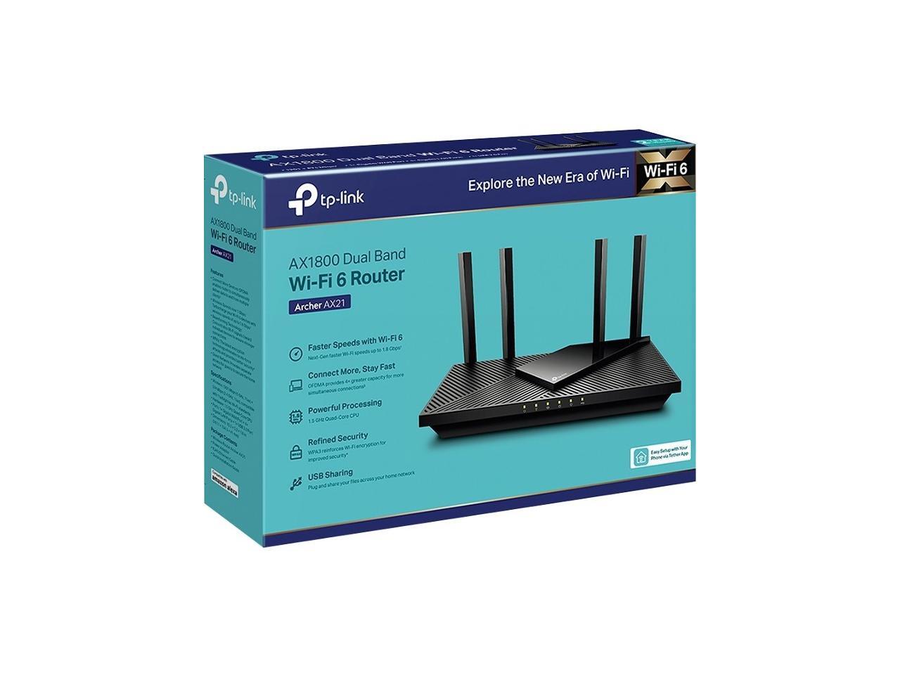 TP-Link WiFi 6 Router AX1800 Smart WiFi Router (Archer AX21) - Dual ...