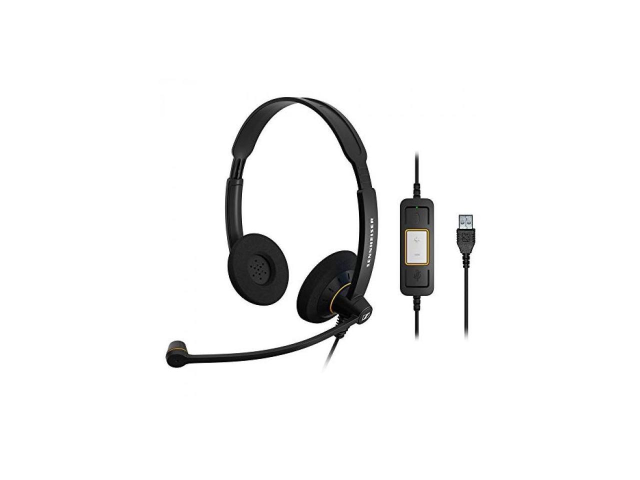 Sennheiser SC60 USB Binaural Headset for Microsoft Lync, Black - Newegg.com