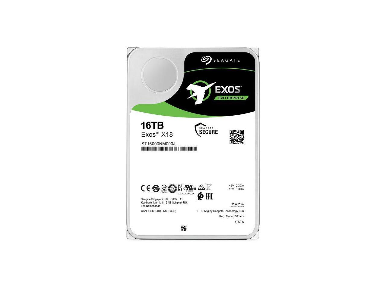 Seagate Exos 16TB Enterprise HDD X18 SATA 6Gb/s 512e/4Kn 7200 RPM 256MB ...
