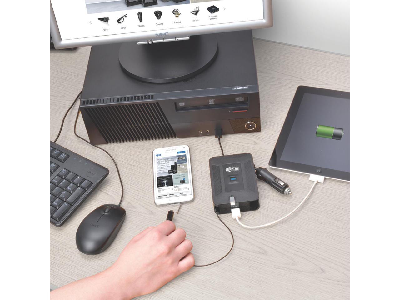 4 IN 1 MOBILE PORTABLE CHARGER LAPTOP TABLET SMARTPHONE AC USB - Newegg.com