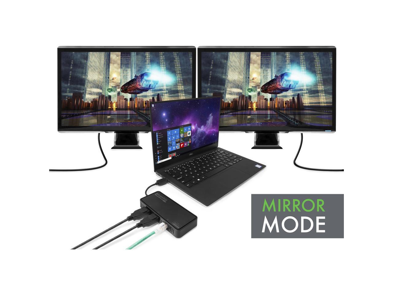 Plugable DisplayLink 4K Dual Monitor Adapter with Ethernet - USB 3.0 to ...