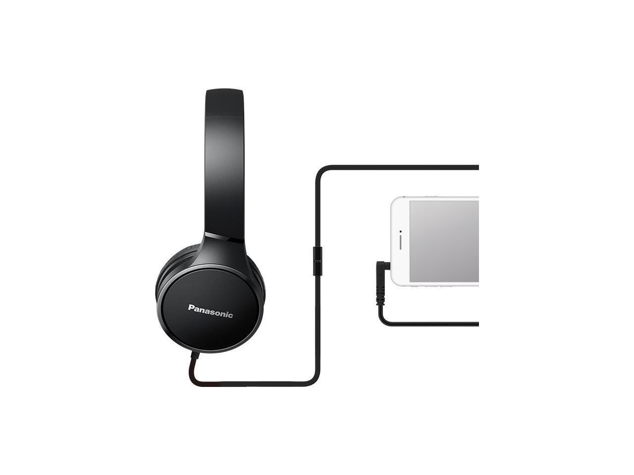 Panasonic On-Ear Stereo Headphones with Mic and Controller (Black ...