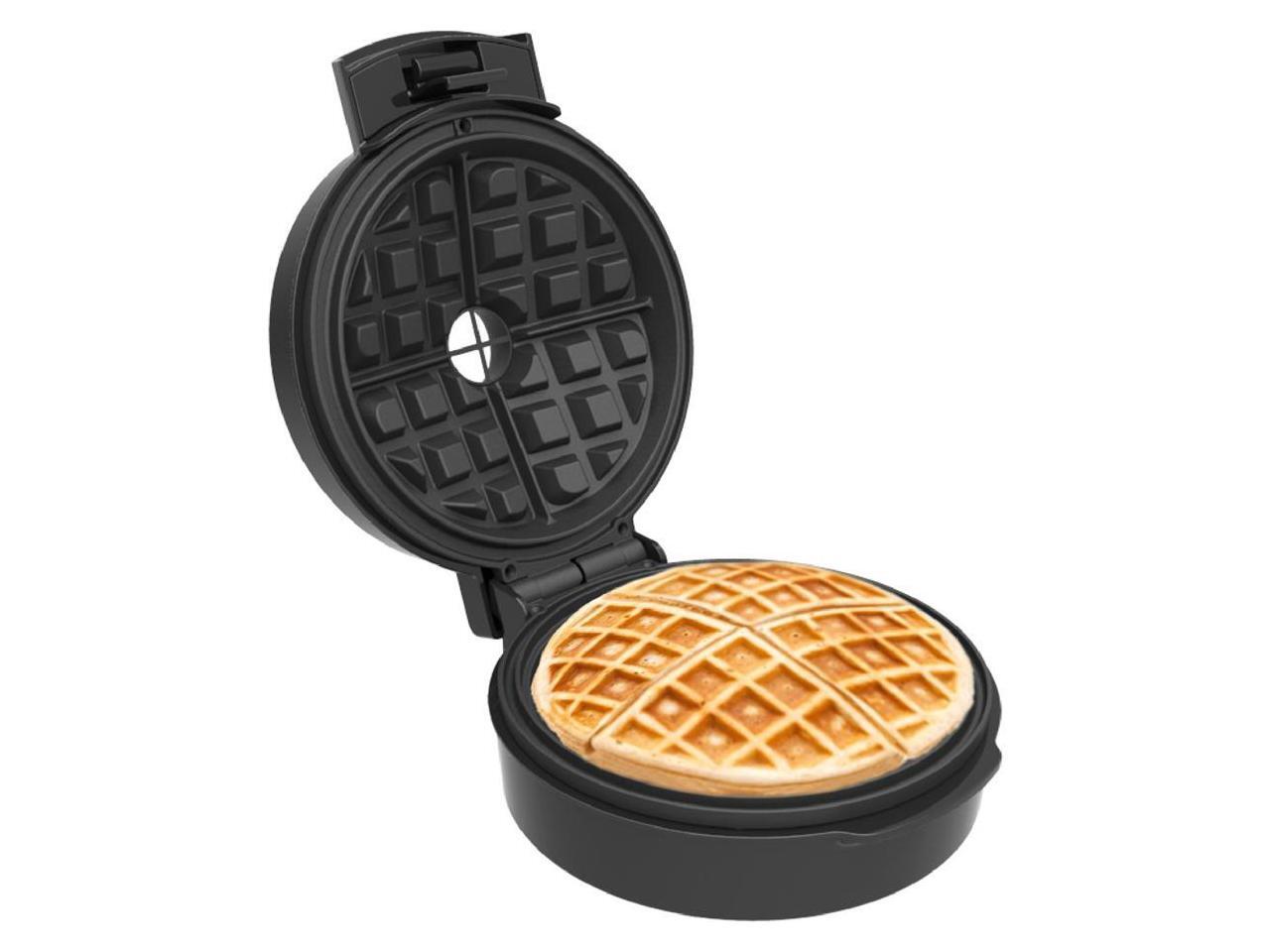 RJ04-4RV Black Belgian Waffle Maker, Patented No Overflow Perfect Pour ...