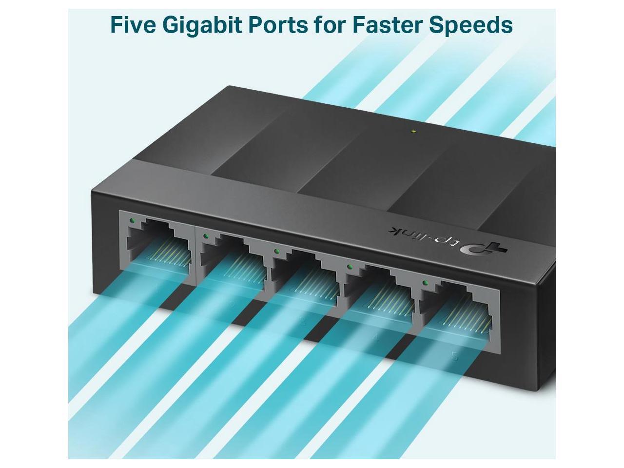 TP-Link Litewave 5 Port Gigabit Ethernet Switch | Desktop Ethernet Splitter | Plastic Case ...