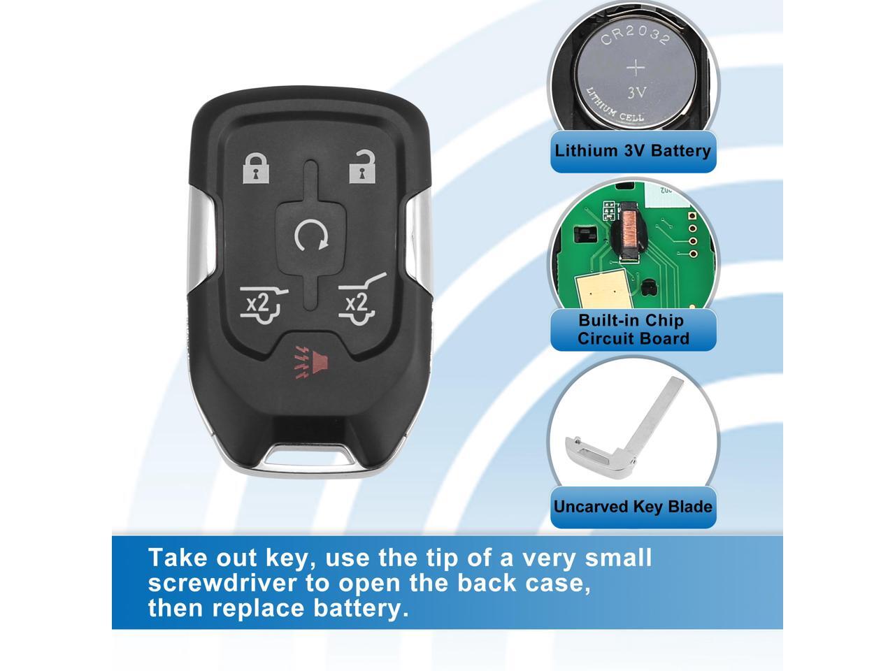 6 Button Car Keyless Entry Remote Control Replacement Key Fob Proximity ...