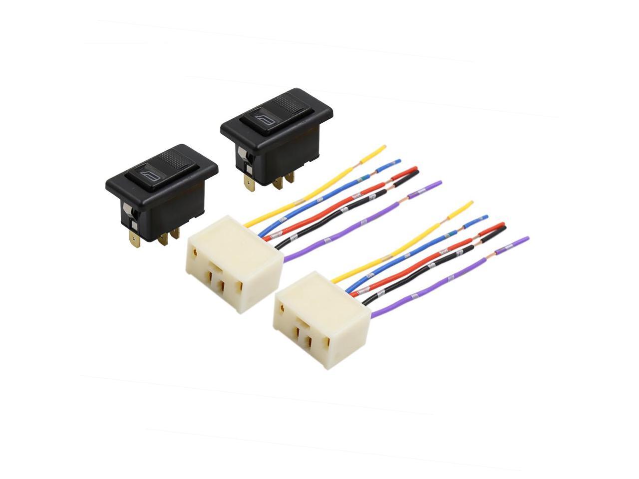 5 Pin Car Power Window Switch with Wiring Harness Pigtail Socket DC 12V ...