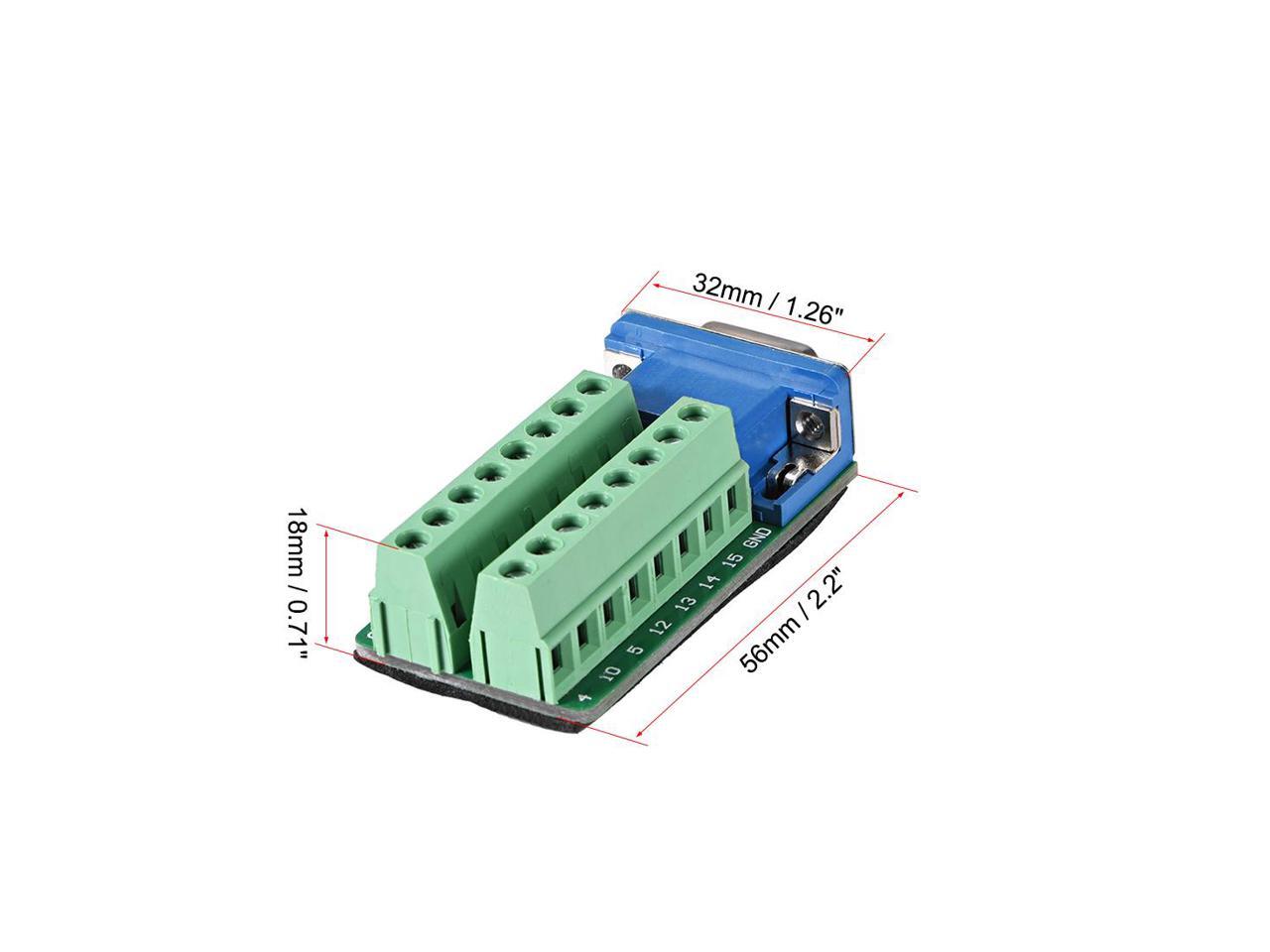 D-sub DB15 Breakout Board Connector 15 Pin 3-row Female Port Solderless ...