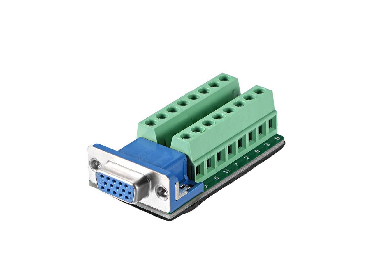 D-sub DB15 Breakout Board Connector 15 Pin 3-row Female Port Solderless ...