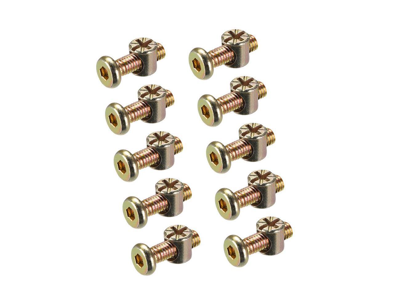 M6 x 15mm Furniture Bolts Nut Set Hex Socket Screw with Barrel Nuts ...
