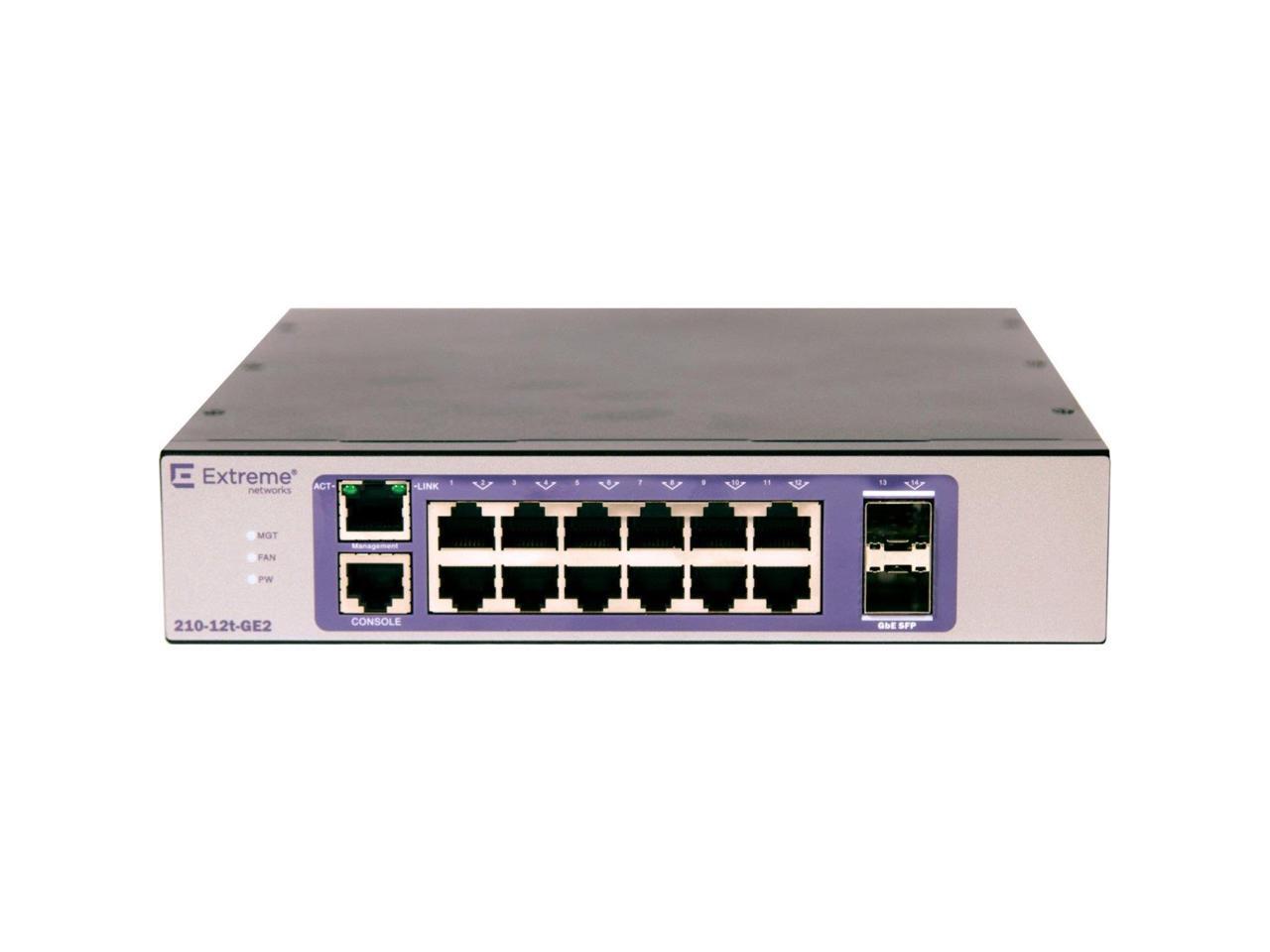 Extreme Networks - 16566 - Extreme Networks 210-12t-GE2 Ethernet Switch ...