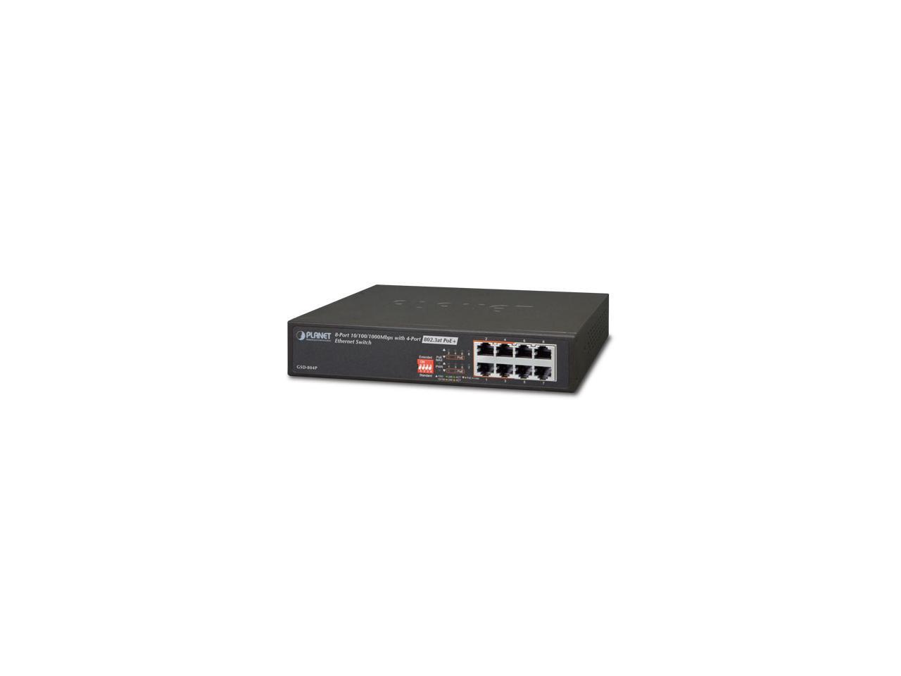Planet GSD-804P 8-Port 10/100/1000 Mbps with 4-Port PoE Ethernet Switch - Newegg.com