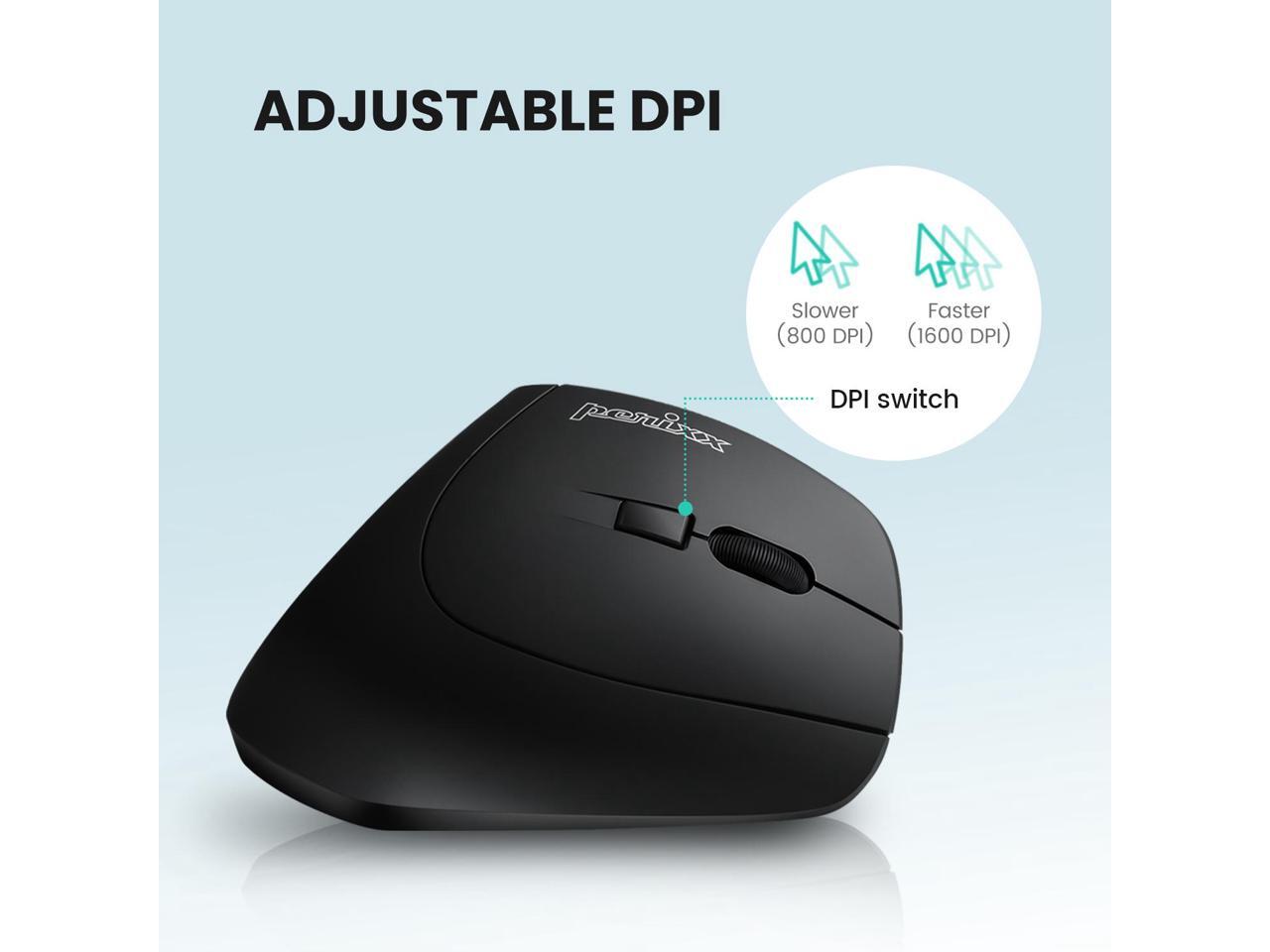 Perixx PERIMICE-804 Bluetooth Ergonomic Vertical Optical Mouse 800/1200 ...