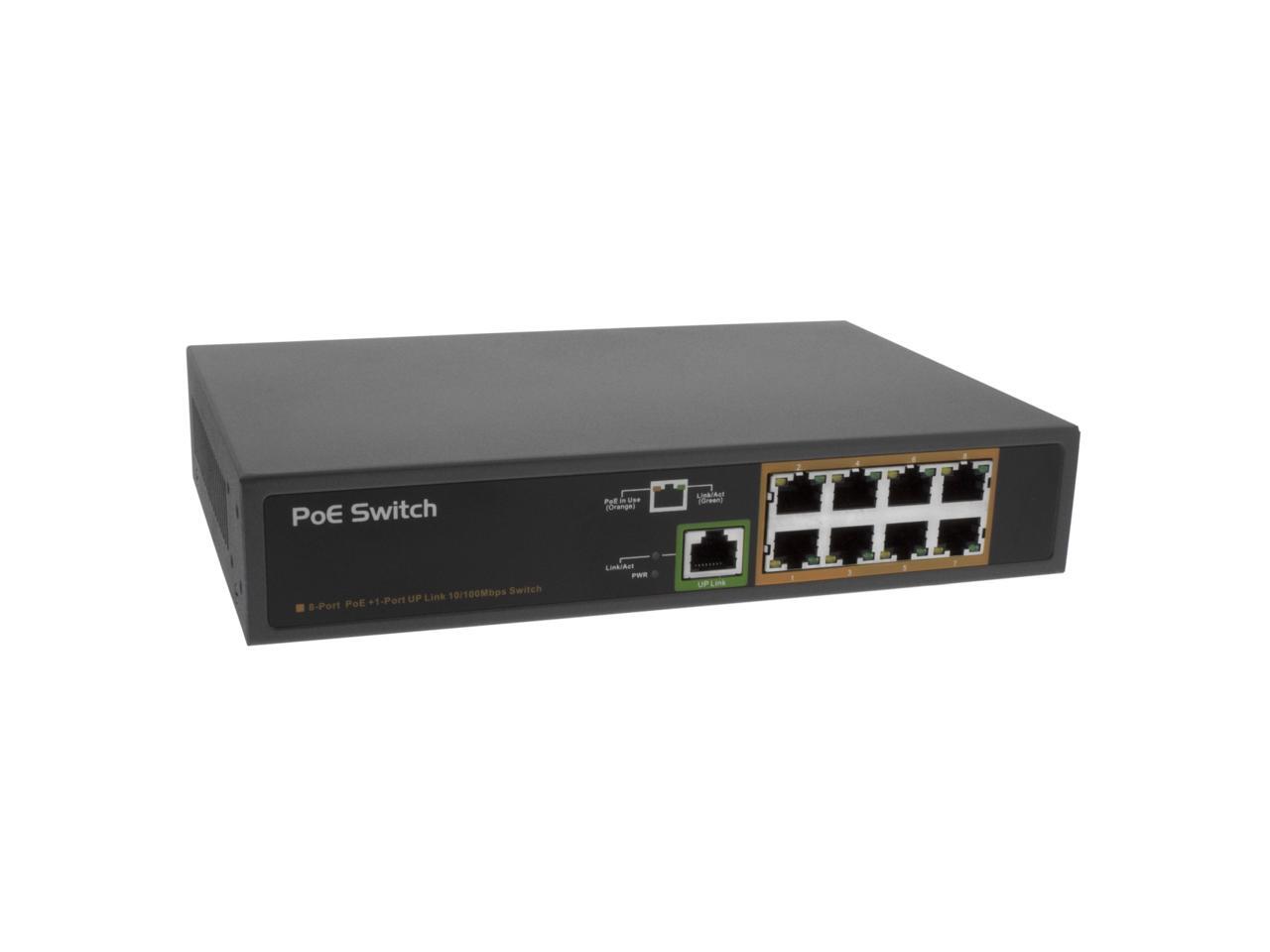 BV TECH POE-SW801 PoE Switch,Camera Inputs 8,5-13/16" L - Newegg.com