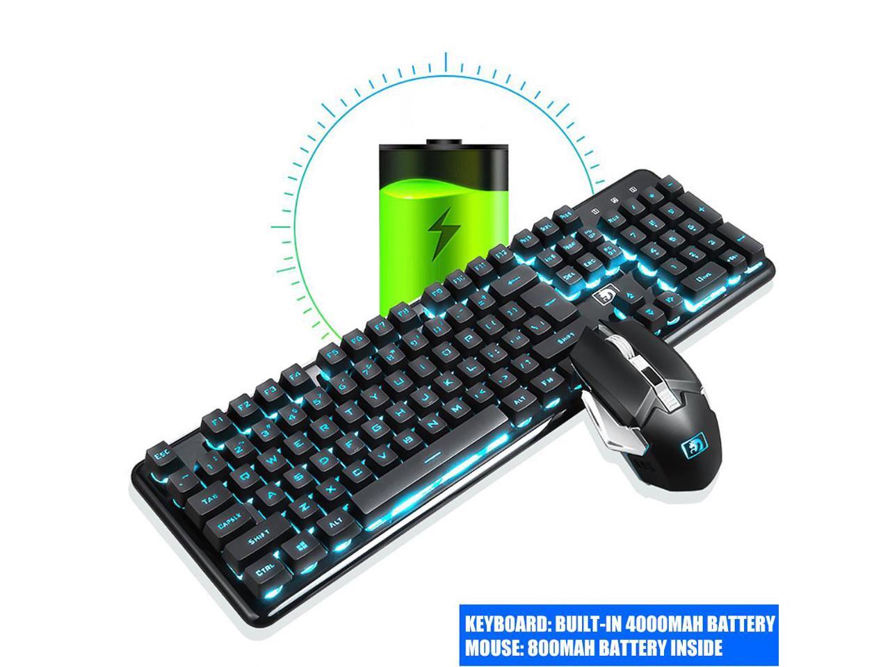 Wireless Keyboard and Mouse Combo, Rechargable Backlit Waterproof ...