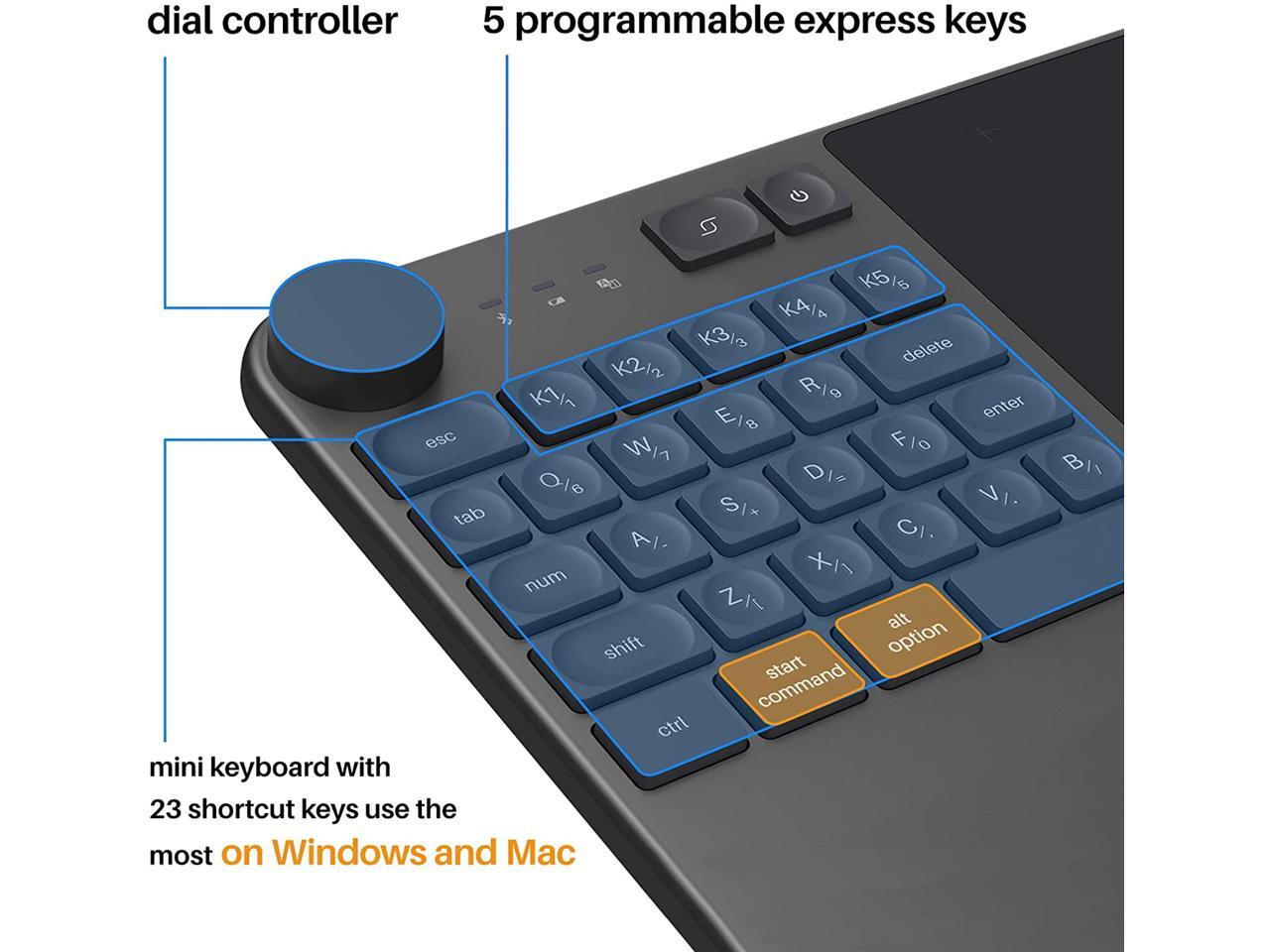 HUION Inspiroy Keydial KD200 Bluetooth 5.0-Wireless Graphics Drawing ...