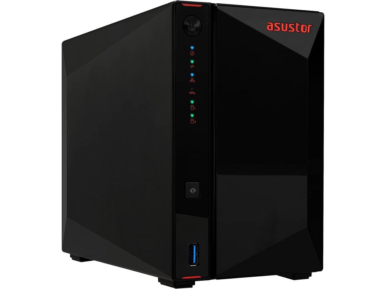 Asustor AS5402T 2 Bay NAS Storage, Quad-Core 2.0GHz CPU, 4xM.2 NVMe SSD ...