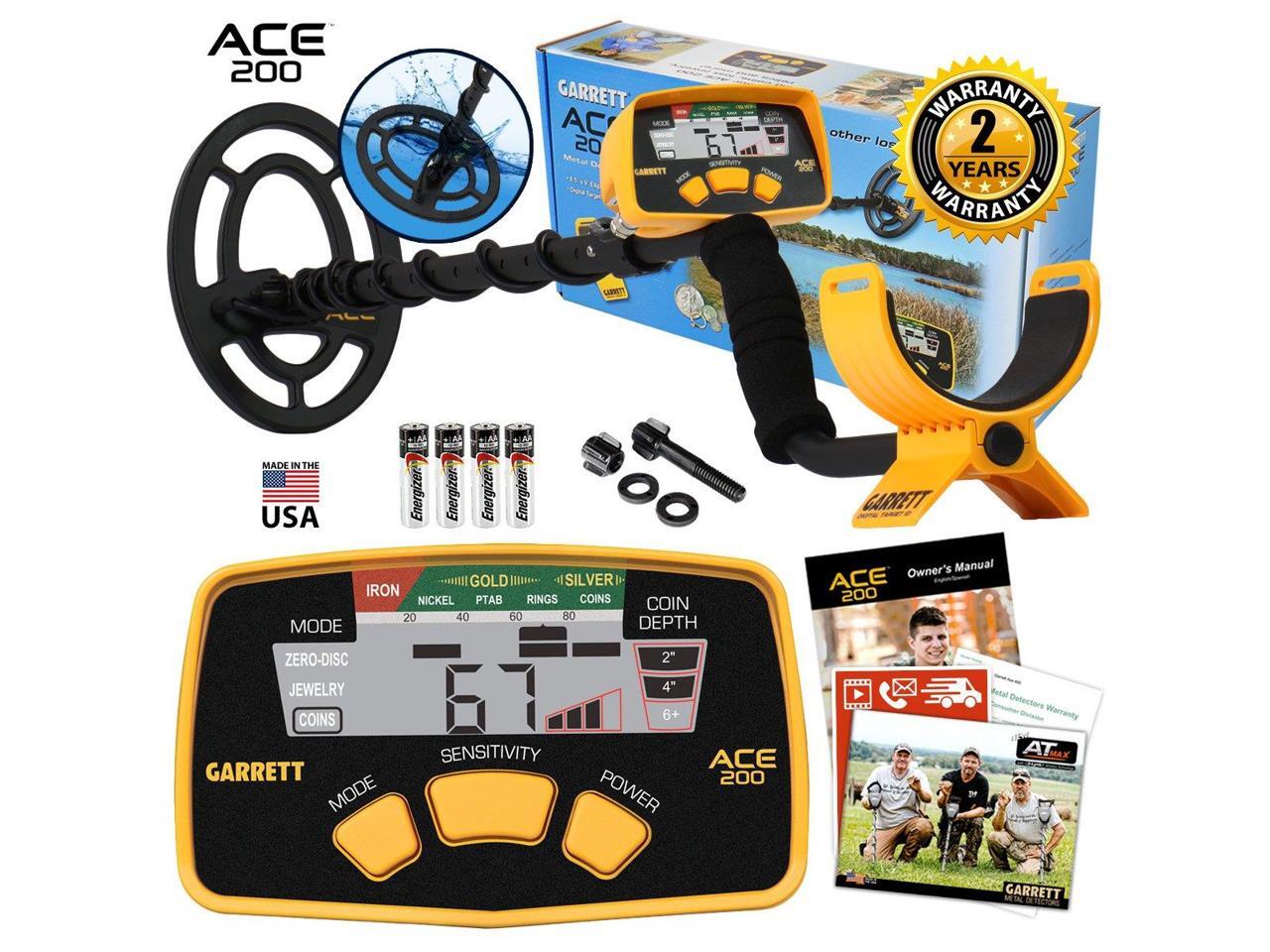Garrett ACE 200 Metal Detector with 6.5" x 9" PROformance Waterproof ...