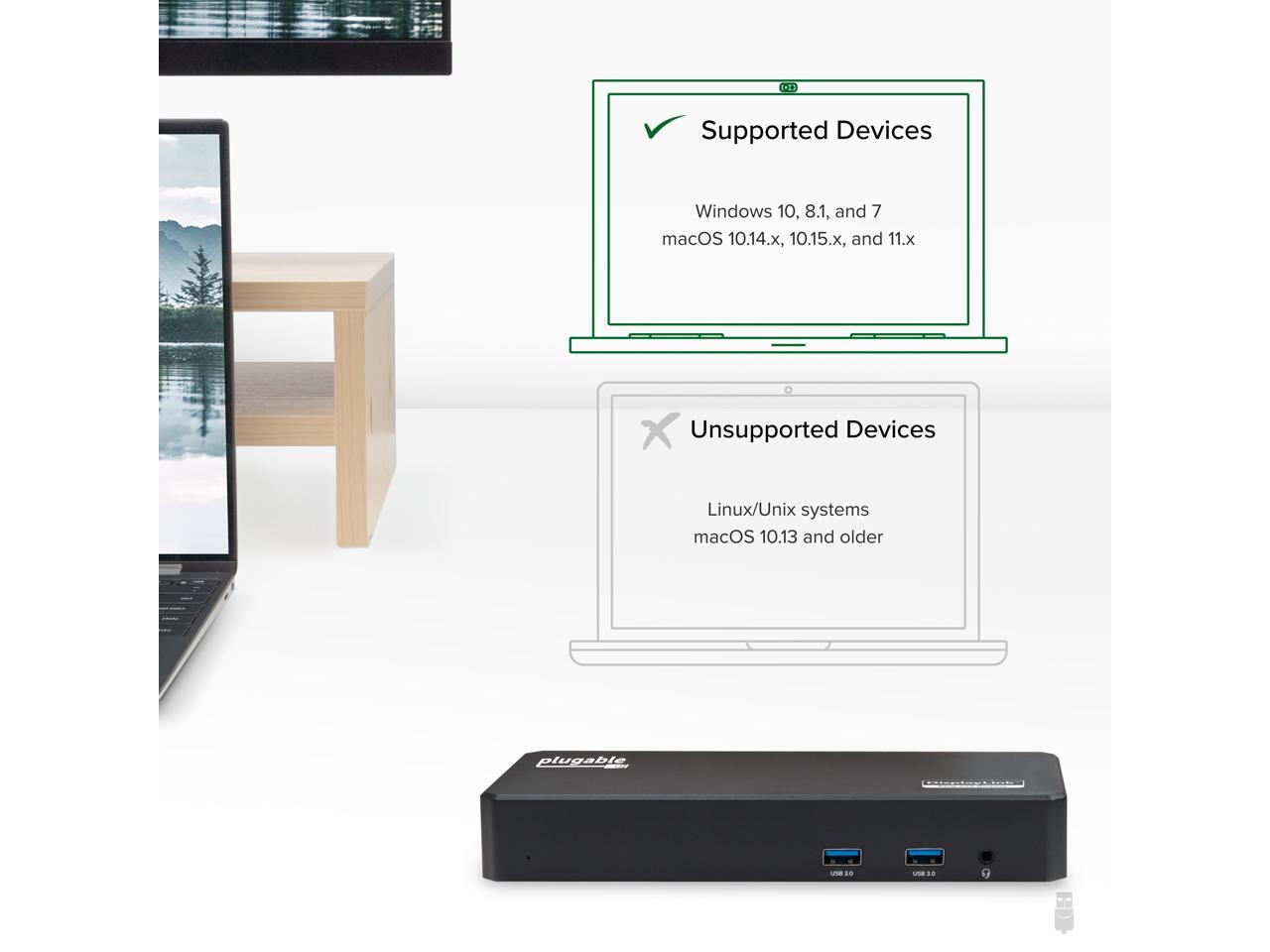 Plugable USB C Triple Display Docking Station with Laptop Charging ...