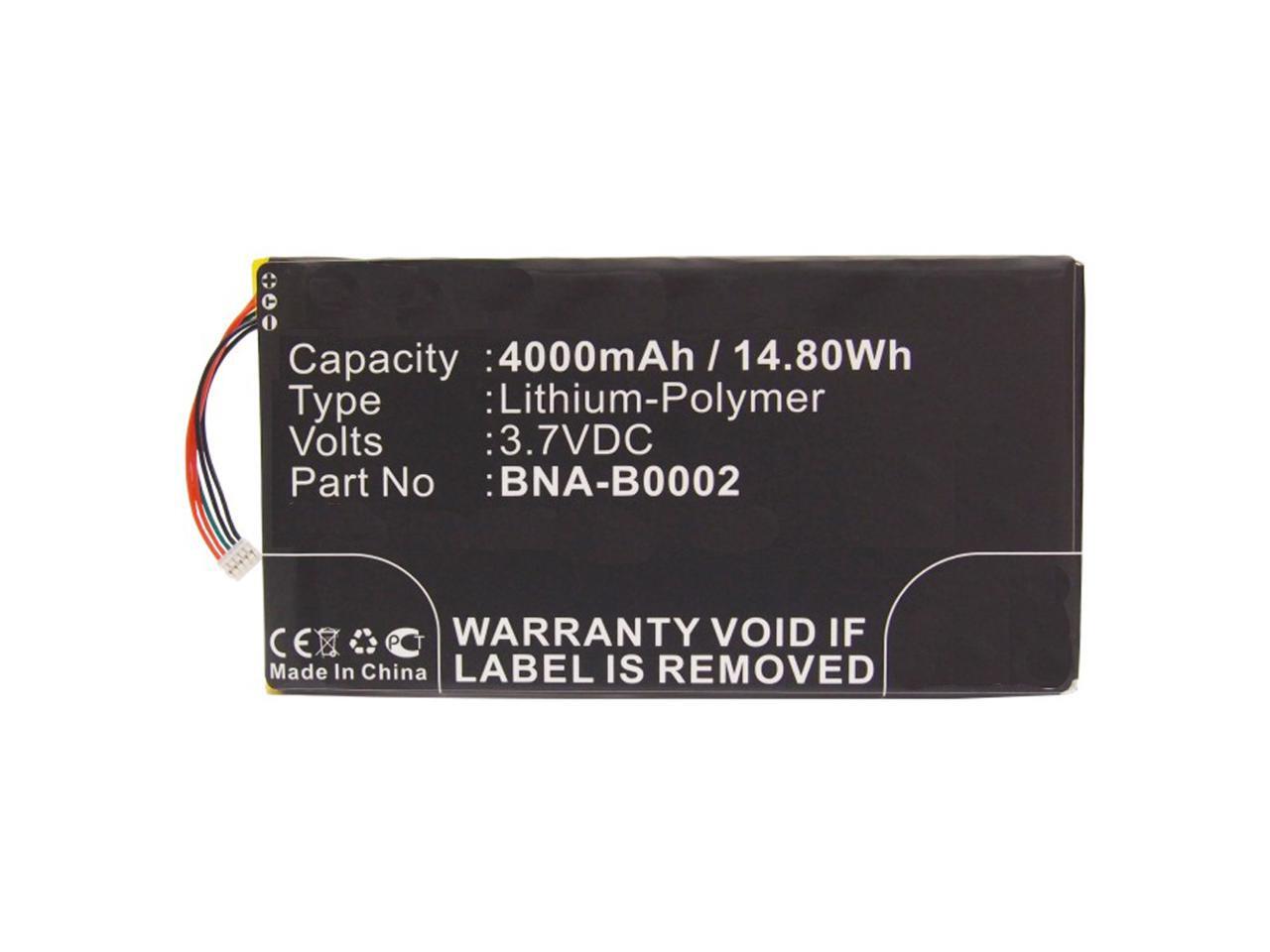 Replacement 4000mAh BNA-B0002, L83-4977-266-01-4 Battery for Barnes ...