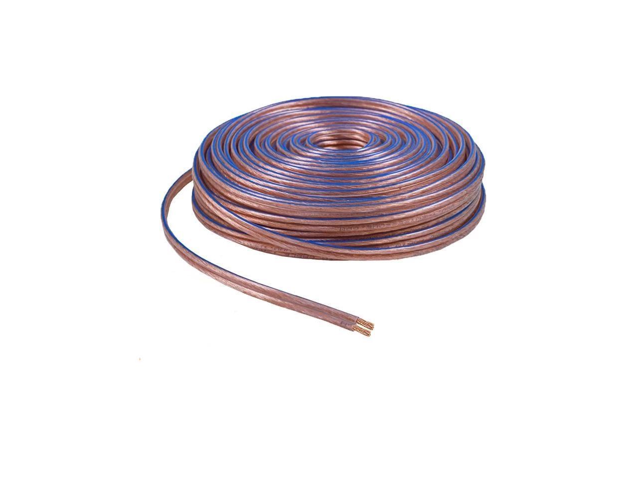 Car Home Audio Speaker Wire Transparent Clear Cable 12AWG 100ft 12/2 ...