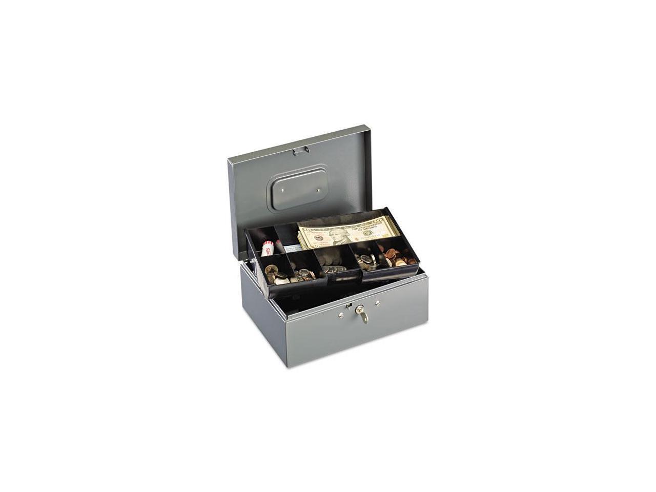 MMF Industries 221F15TGRA Extra Large Cash Box with Handles, Disc ...