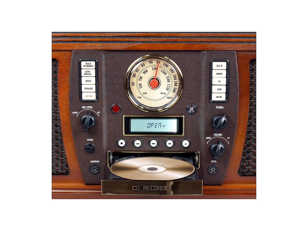 Victrola VTA-750B Nostalgic Aviator 7-in-1 Turntable Wooden ...