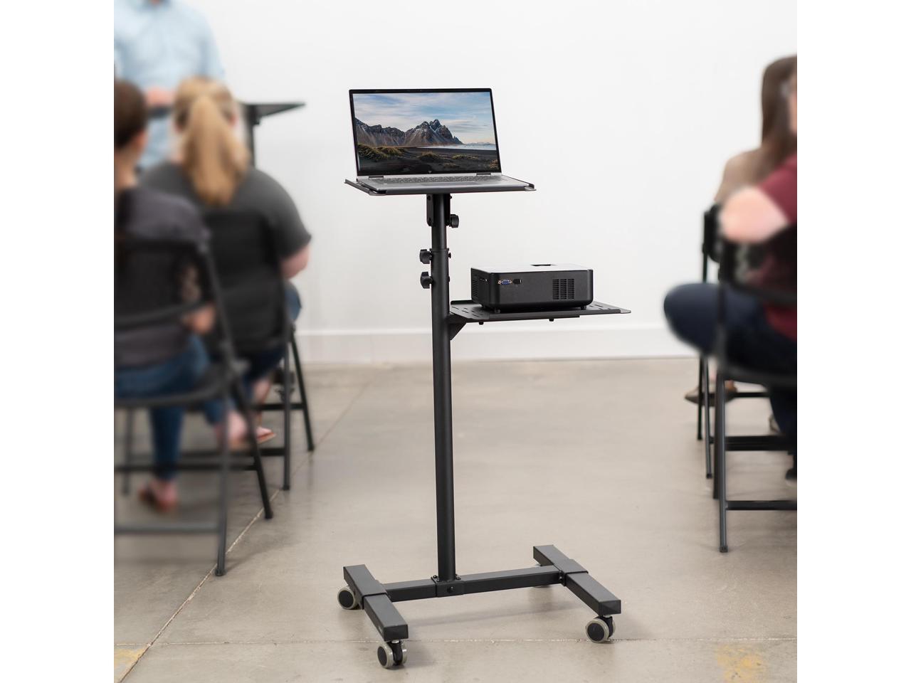 VIVO Black Mobile Rolling Projector Stand | Height Adjustable Projector ...