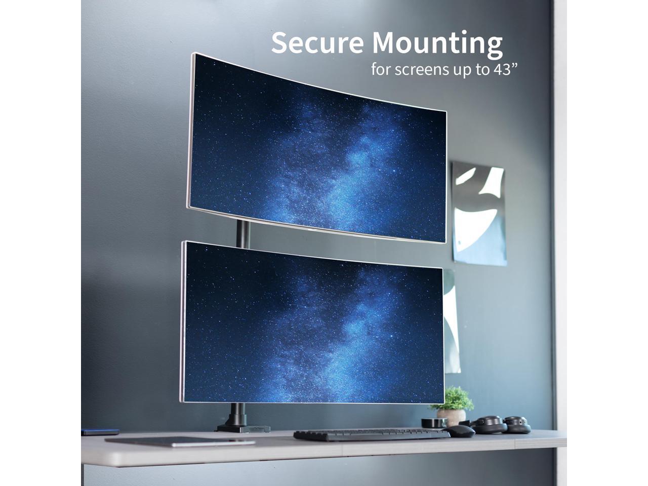VIVO Dual Vertically Stacked Ultra Wide Monitor Mount, Extra Tall ...