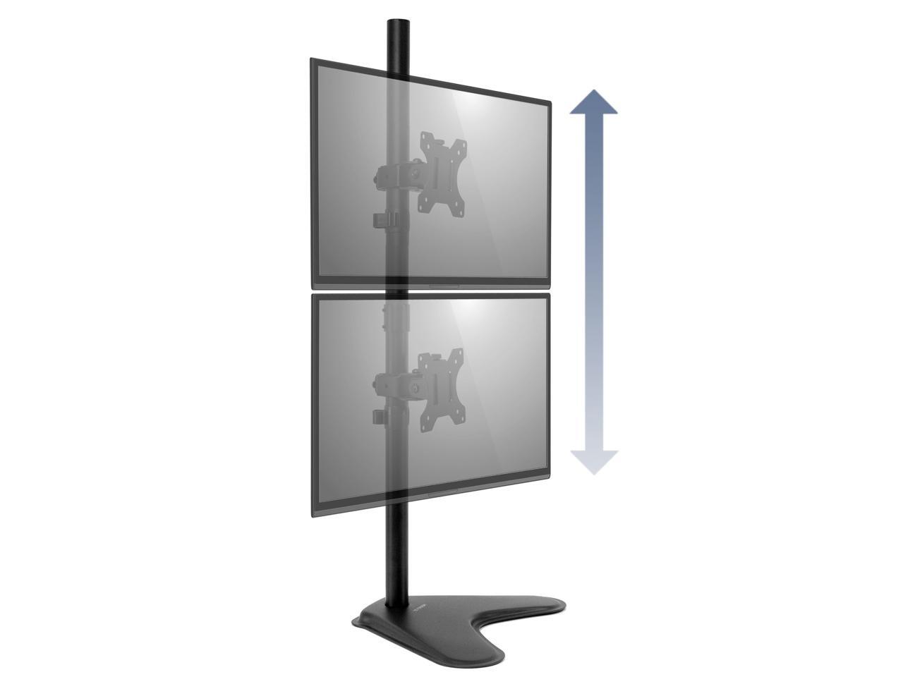 Mount-It! Dual Monitor Free Standing Desk Mount | Vertical Stackable ...