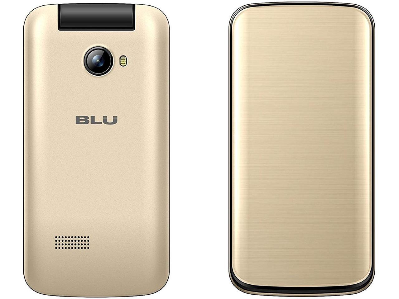 Blu Diva Flex 2.4 T350 2G Unlocked GSM Dual-SIM Flip Phone 2.4" Gold ...