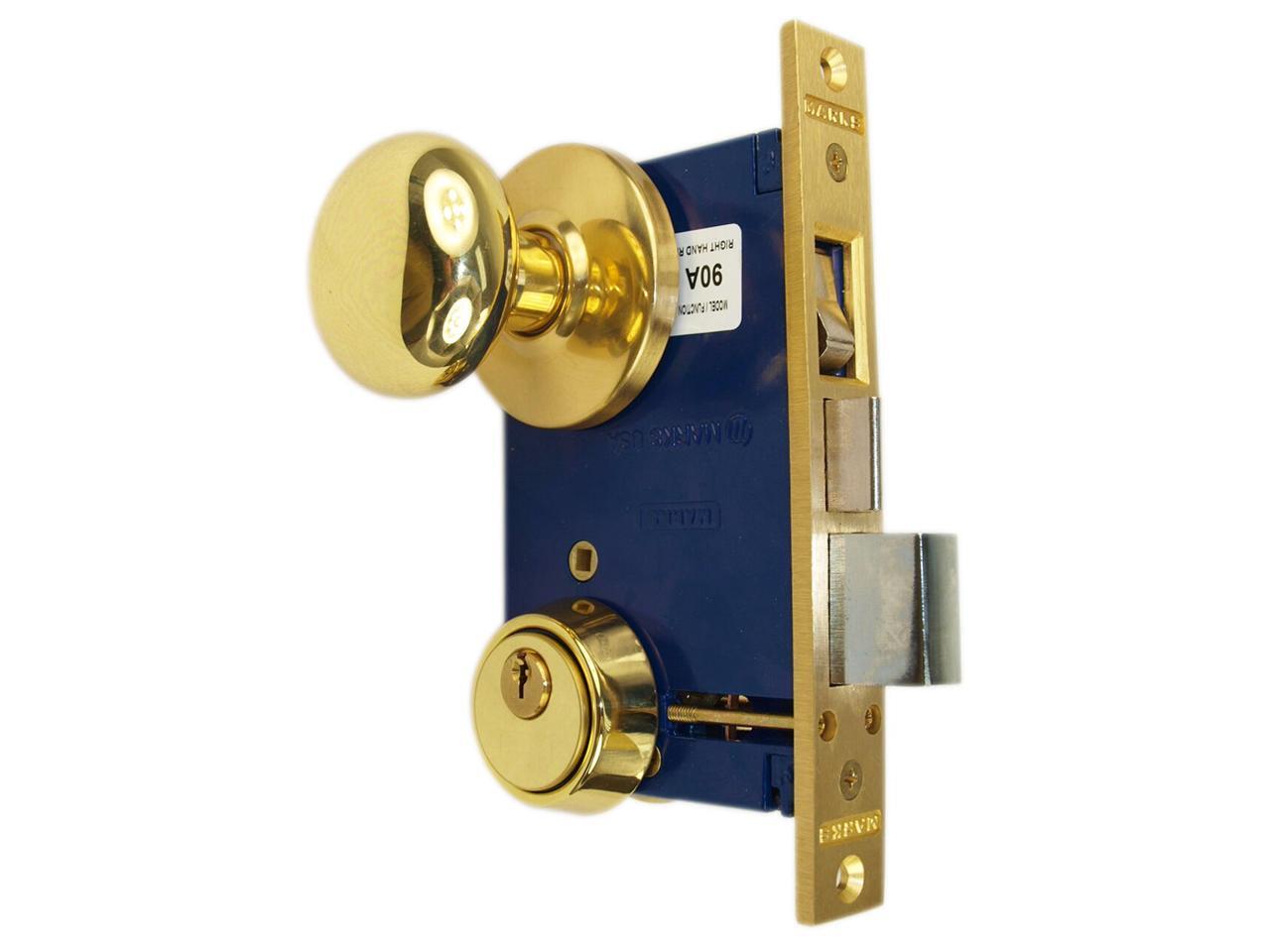 Marks 22AC RHR Polished Brass Finish Right Hand Reverse Double Cylinder ...