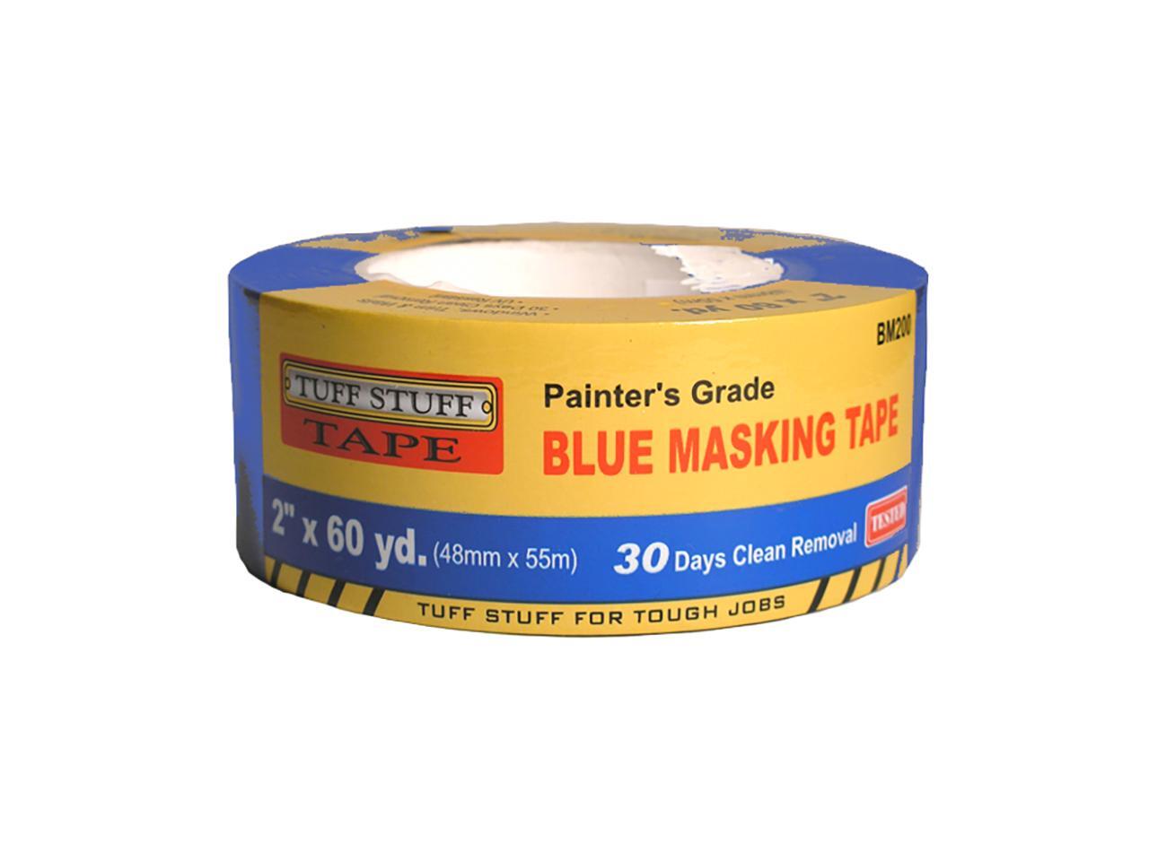 TUFF STUFF TAPE, 2" x 60 YD, 48mm x 55m, Painter's Grade Blue Masking ...