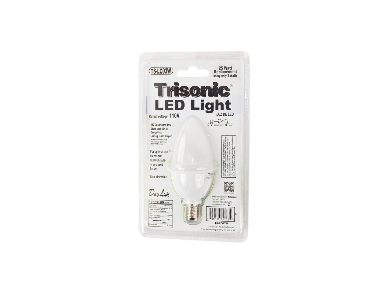 Trisonic TS-LC03W Frosted LED Light Day Light 25 Watt Replacement Bulb ...