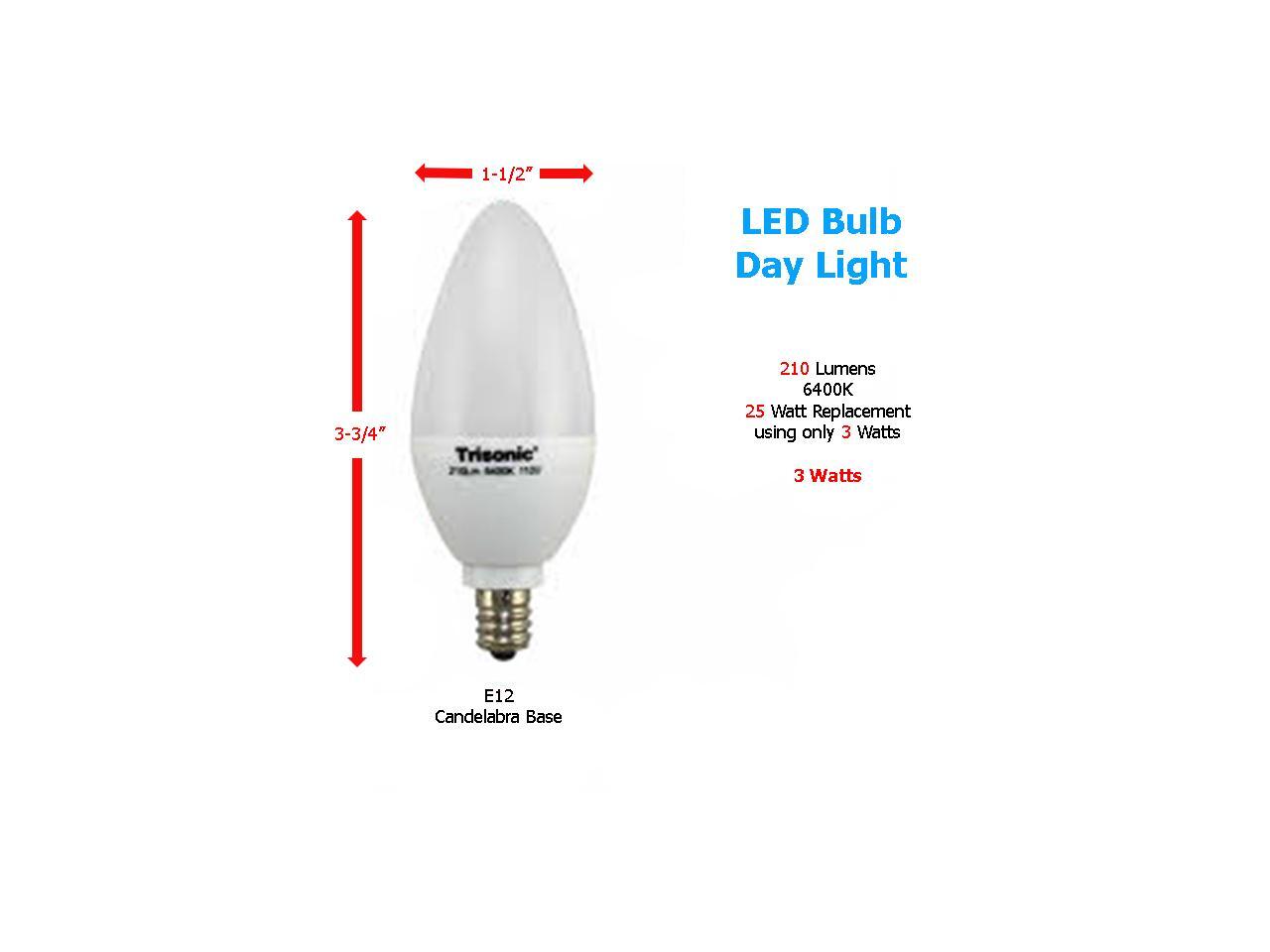 Trisonic TS-LC03W Frosted LED Light Day Light 25 Watt Replacement Bulb ...