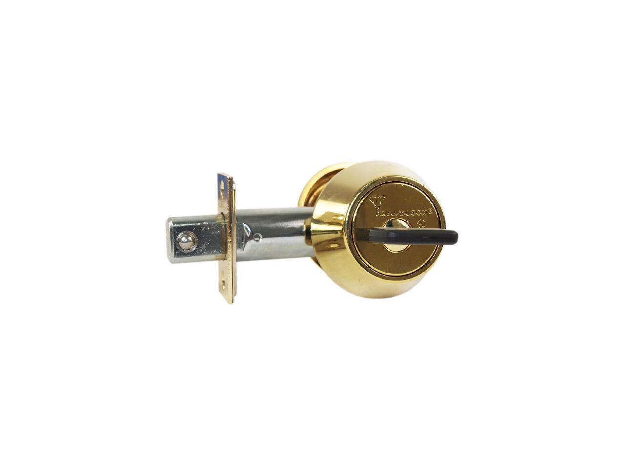Mul-t-lock HD1-05-206 Brass, Hercular Single Cylinder Deadbolt with ...
