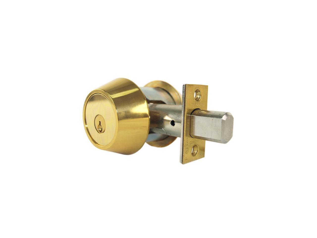 Medeco 11-0202-05-00 Bright Brass, Double Cylinder Tubular Deadlock ...