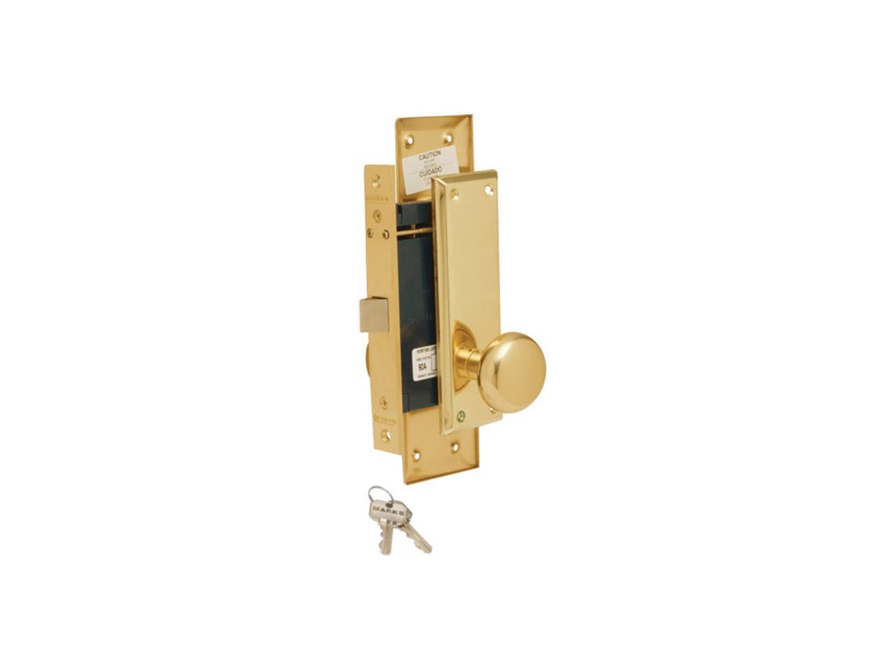Marks Metro 91DW/3, Polished Brass Left Hand Mortise Lock Knob ...