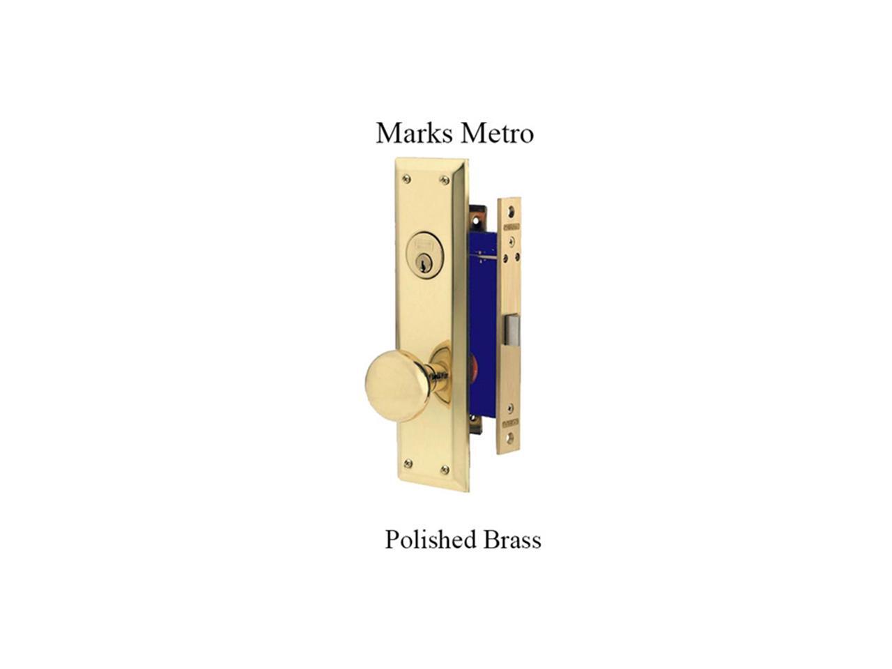 Marks Metro 91DW/3, Polished Brass Left Hand Mortise Lock Knob ...