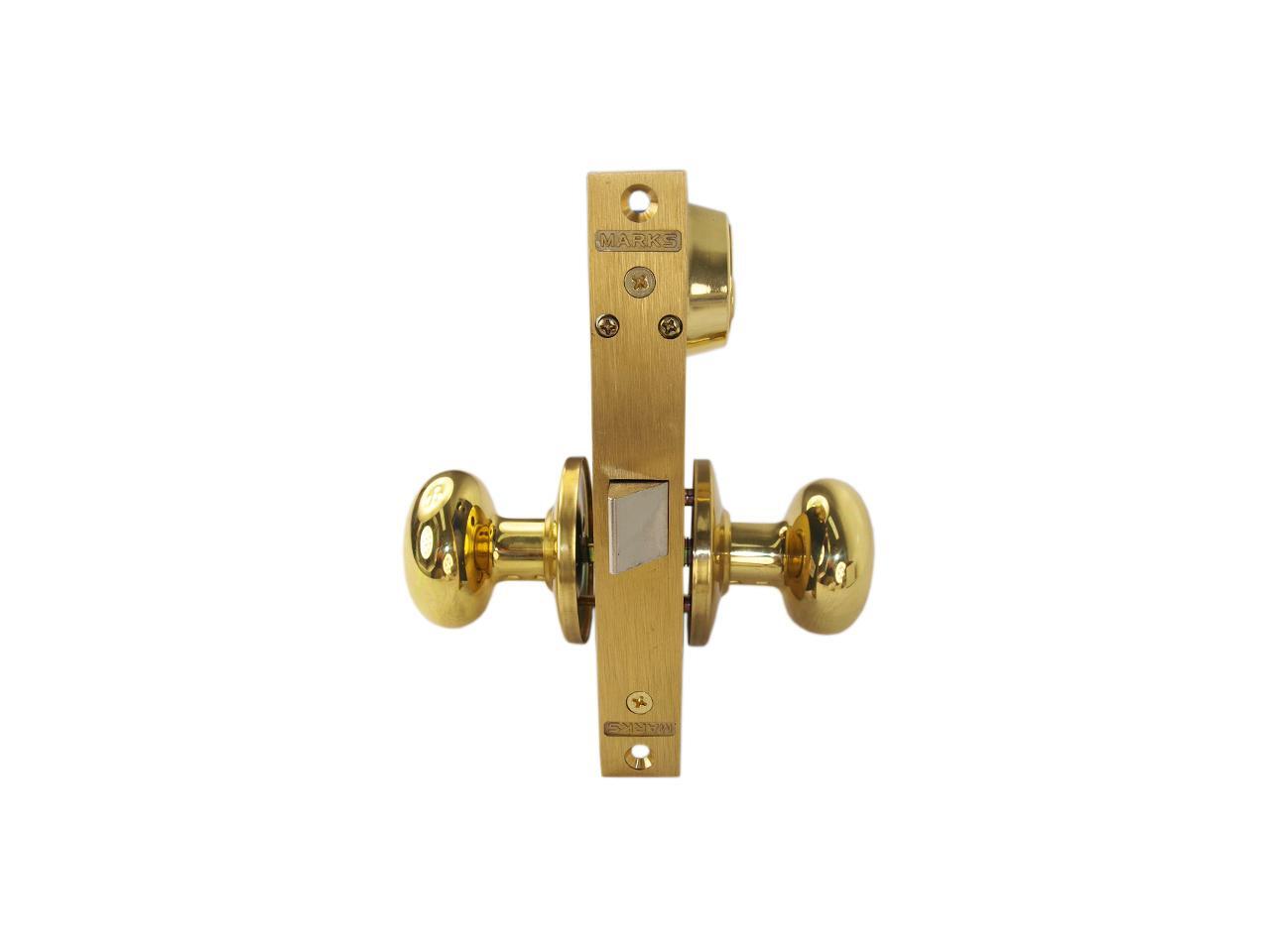 Marks, 22DW/3-W-RH Polished Brass, Right Hand, Ornamental Knobe Rose ...