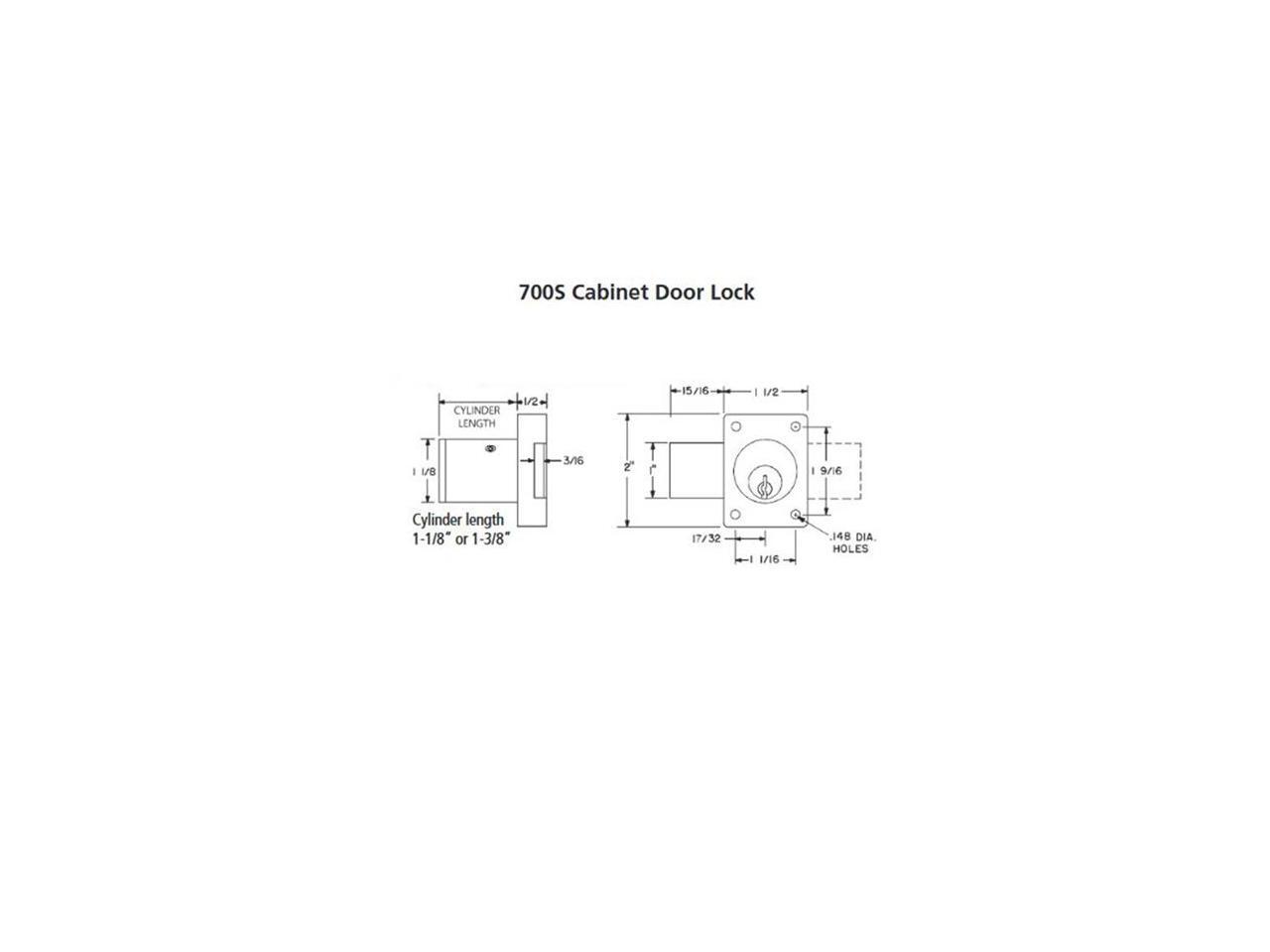 Olympus 700S-138-26D Satin Chrome US26D Grade 1 Cabinet Door Lock For ...
