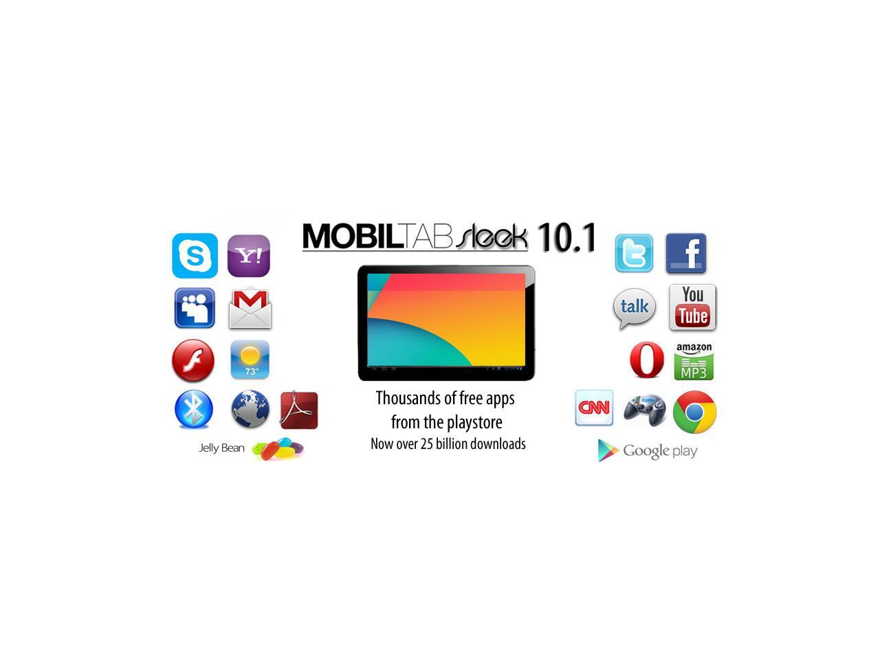 Mobiltab Inc Android Tablet 10.1" Mobiltab Sleek Quad core 1.6GHZ 16GB ...