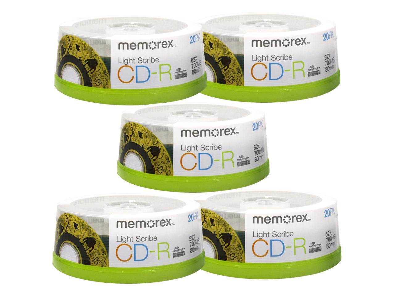 Memorex LightScribe CD-R 52X Recordable Blank Disc Printable Media ...