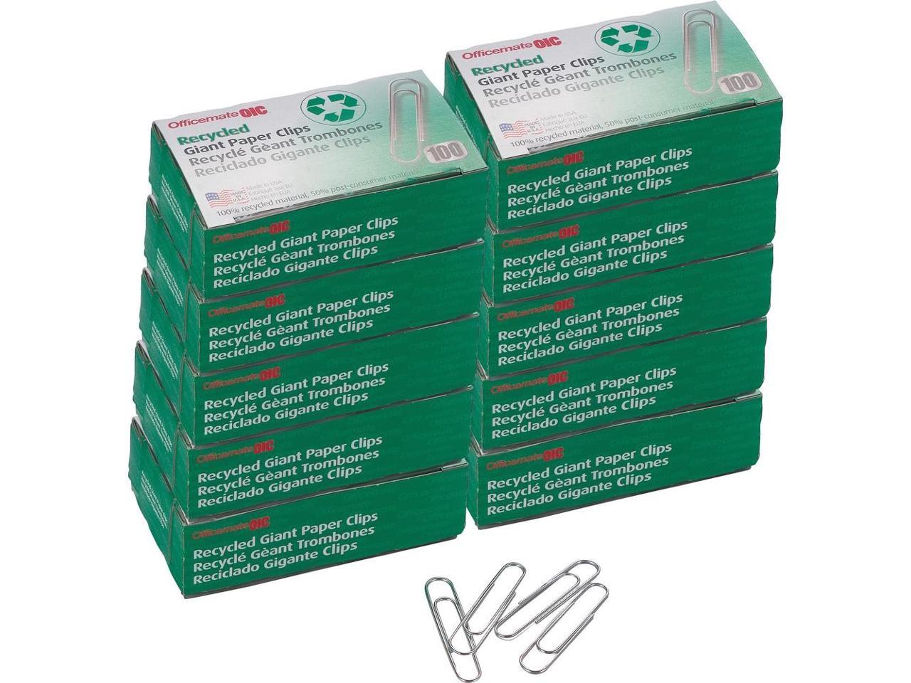 OIC Recycled Paper Clip Giant - 100 / Box - Gray - Newegg.com