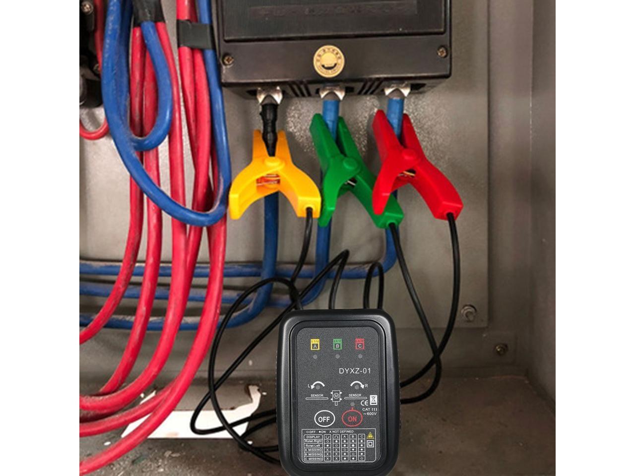 Non-Contact Phase Detector Digital Phase Sequence Tester Phase LED ...