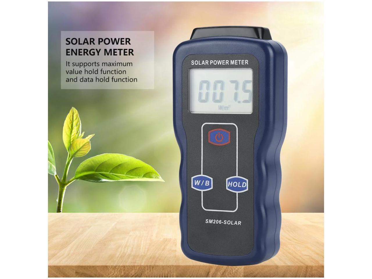 SM206 Digital Solar Power Meter Sun Light Radiation Measuring Testing ...