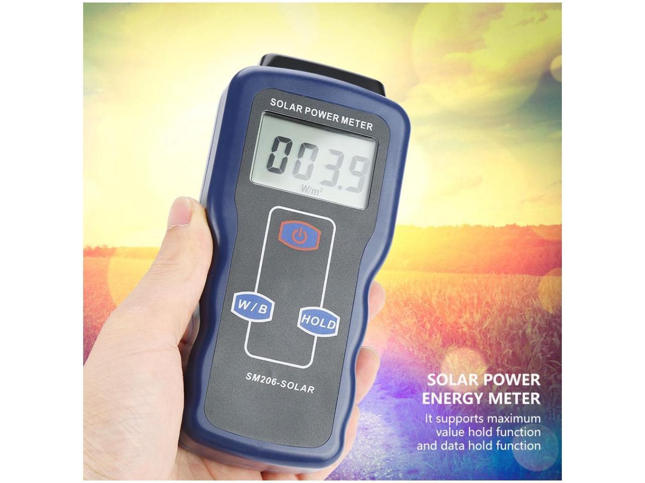 SM206 Digital Solar Power Meter Sun Light Radiation Measuring Testing ...
