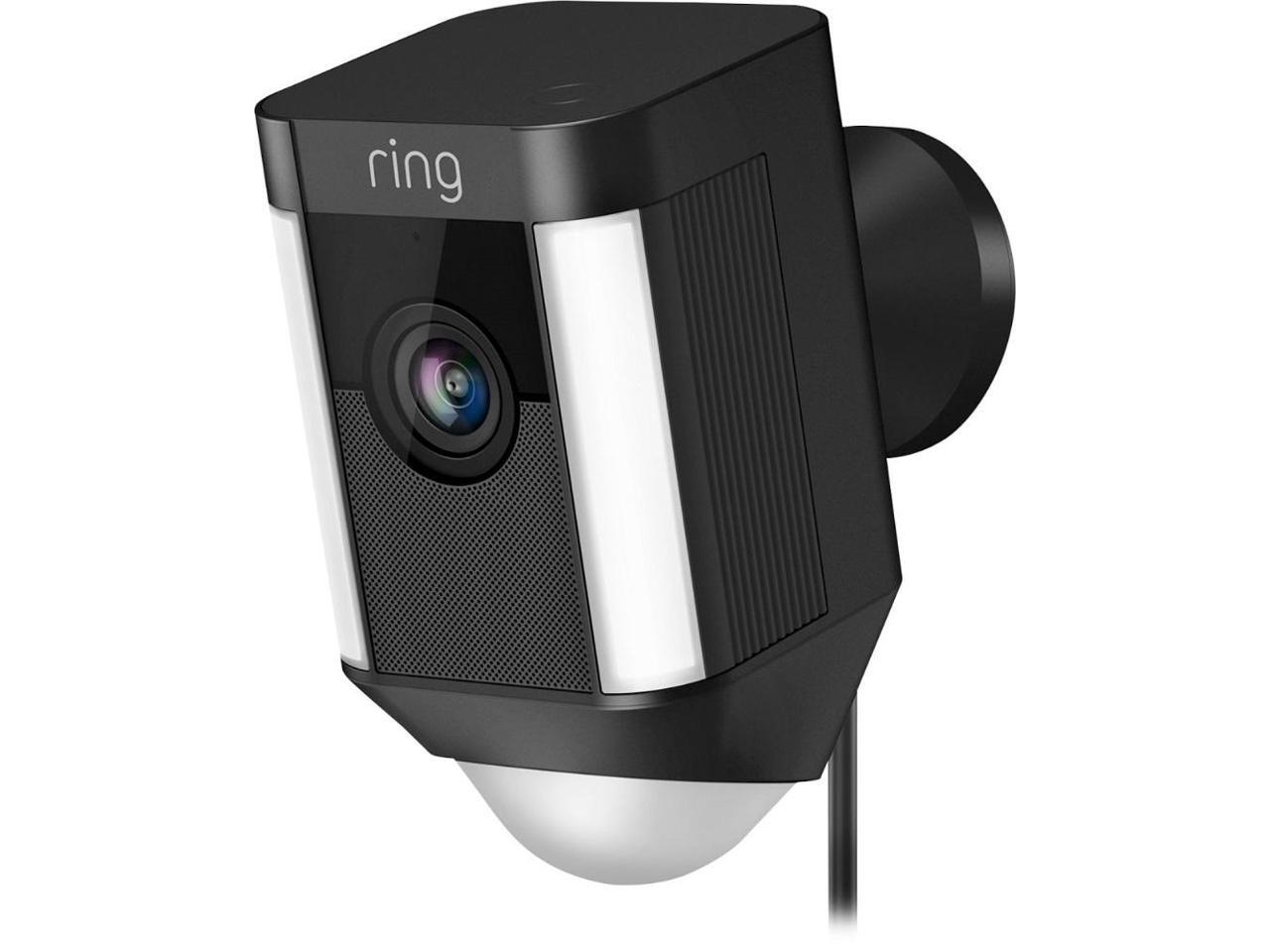 Ring Spotlight Cam Wired, HD Two Way Talk Security Camera Black Best ...